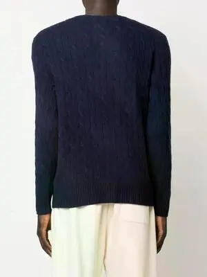 Polo Ralph Lauren Cable Knit Crewneck Sweater With Embroidered Logo - Blue