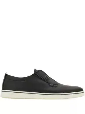 FERRAGAMO Derby Slip-on Leather Sneakers - Black