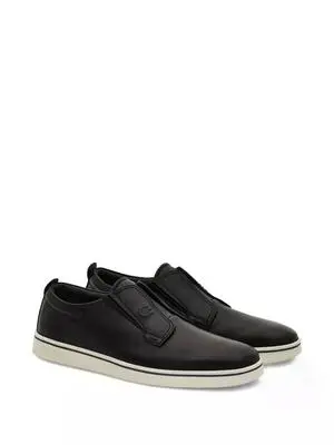 FERRAGAMO Derby Slip-on Leather Sneakers - Black