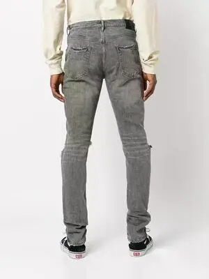PURPLE BRAND Faded Distressed Slim-cut Jeans