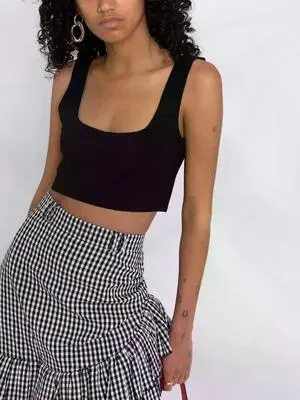 MANURI Miss Jane Sleeveless Cropped Top - Black