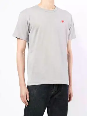 Play Comme Des Garcon Heart-patch Short-sleeve T-shirt - Grey