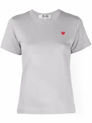 Play Comme Des Garcon Embroidered-logo Cotton T-shirt