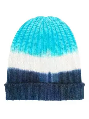 THE ELDER STATESMAN Chunky Ribbed-knit Cashmere Beanie - Blue