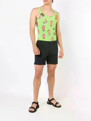 AMIR SLAMA Abstract-print Sleeveless Bodysuit
