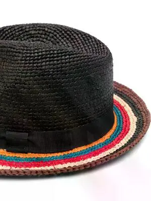 Paul Smith Signature Stripe Straw Trilby Hat