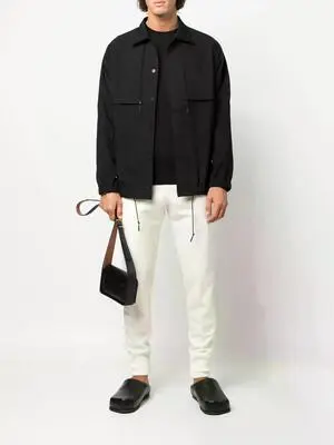 JIL SANDER Elasticated-waistband Wool Track Pants - Neutrals