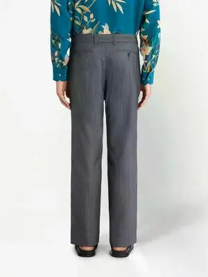 Etro Virgin Wool Straight-leg Trousers - Grey