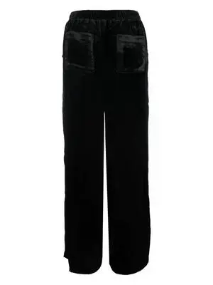 Gold Hawk Velvet Straight Leg Trousers - Black
