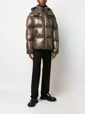 Mackage Monogram-print Padded Coat - Brown