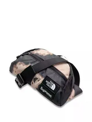 Supreme X The North Face Bleached Denim-print Roo Ii Bag - Brown