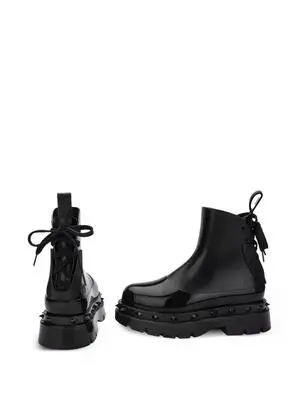 Melissa X Undercover Spiked Platform Combat Boots - Black