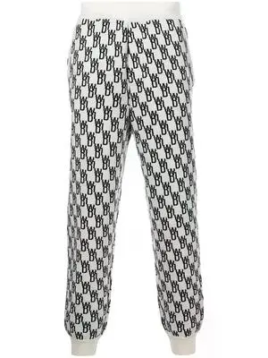 We11Done Monogram Intarsia-knit Track Pants