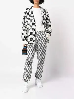 We11Done Monogram Intarsia-knit Track Pants