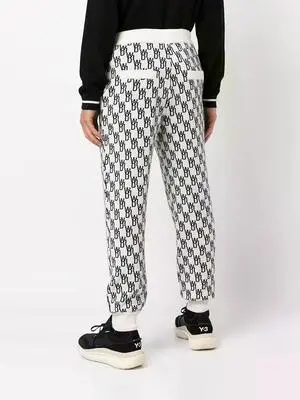We11Done Monogram Intarsia-knit Track Pants