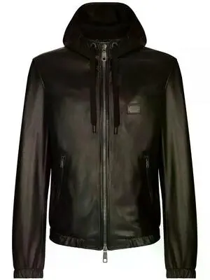 Dolce & Gabbana Hooded Leather Jacket