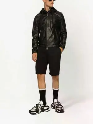 Dolce & Gabbana Hooded Leather Jacket