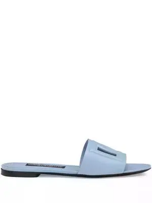 Dolce & Gabbana Dna Dg Logo Leather Sandals - Blue