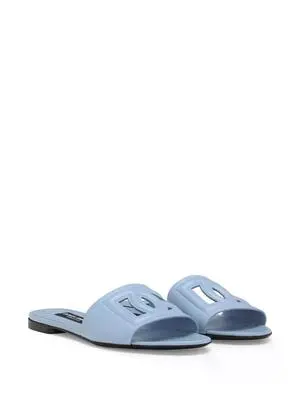 Dolce & Gabbana Dna Dg Logo Leather Sandals - Blue