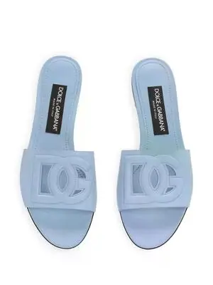 Dolce & Gabbana Dna Dg Logo Leather Sandals - Blue