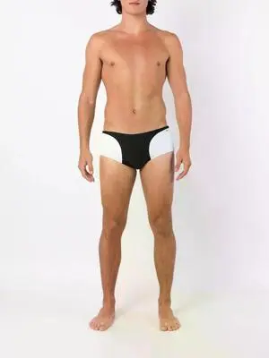 AMIR SLAMA Two-tone Slip-on Swim Trunks