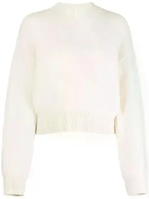 Jacquemus Jacquemus Logo-Intarsia Brushed-Knit Sweater Neutrals