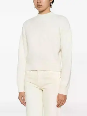 Jacquemus Logo-intarsia Brushed-knit Sweater - Neutrals