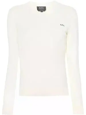 A.p.c. Logo-embroidered Jumper - Neutrals