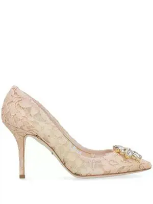 Dolce & Gabbana Rainbow Lace Brooch-detail Pumps - Neutrals
