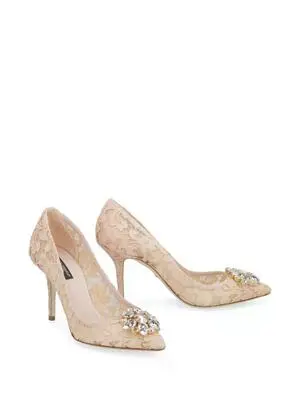 Dolce & Gabbana Rainbow Lace Brooch-detail Pumps - Neutrals