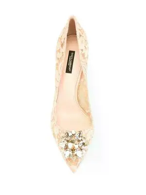 Dolce & Gabbana Rainbow Lace Brooch-detail Pumps - Neutrals