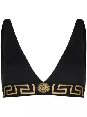 Versace Greca Border Bikini Top - Black