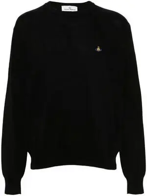 VIVIENNE WESTWOOD Fine-knit Orb Logo Jumper - Black
