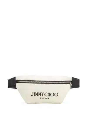 JIMMY CHOO Finsley Logo-lettering Belt Bag - Neutrals