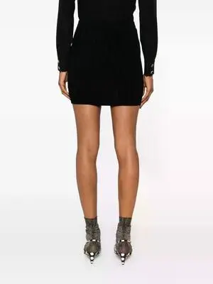 Alessandra Rich Cable-knit Wool Mini Skirt - Black