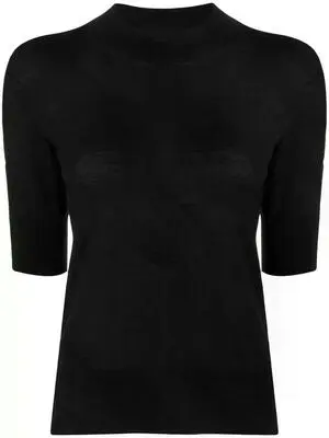 JIL SANDER Short Sleeve Fine-knit Top