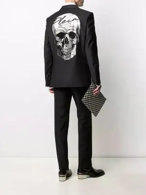Philipp Plein Crystal Skull Single-breasted Blazer