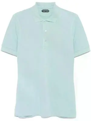 TOM FORD Embroidered-logo Polo Shirt - Blue