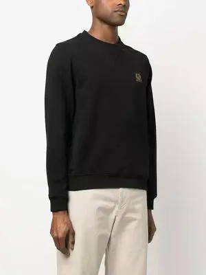 Belstaff Logo-patch Cotton Sweatshirt - Black