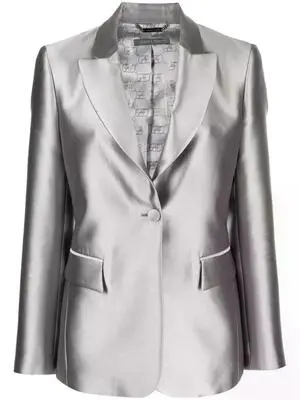Alberta Ferretti Long-sleeved Satin Single-breasted Blazer