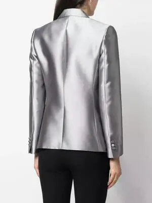 Alberta Ferretti Long-sleeved Satin Single-breasted Blazer