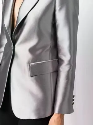 Alberta Ferretti Long-sleeved Satin Single-breasted Blazer