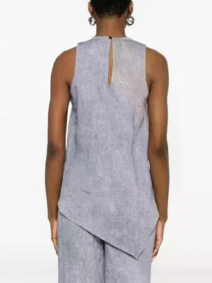Peserico Linen Asymmetrical Top - Grey
