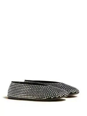 Khaite The Marcy Rhinestone Ballerinas - Silver