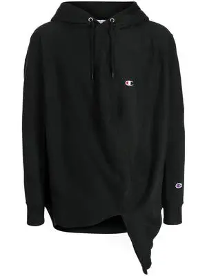 Anrealage Draped Drawstring Hoodie - Black