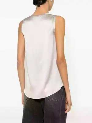Brunello Cucinelli Stretch-silk Satin Tank Top - Neutrals