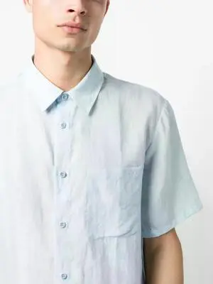 A.p.c. Short-sleeve Linen Shirt - Blue