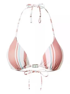 TWINSET Striped Triangle Bikini Top - Orange