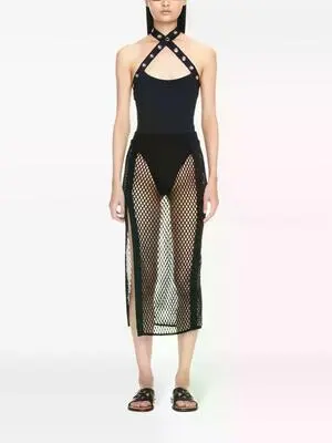 Off-White Logo-tape Mesh Skirt