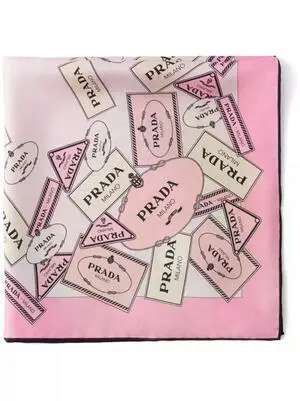 Prada Printed Twill Scarf - Pink
